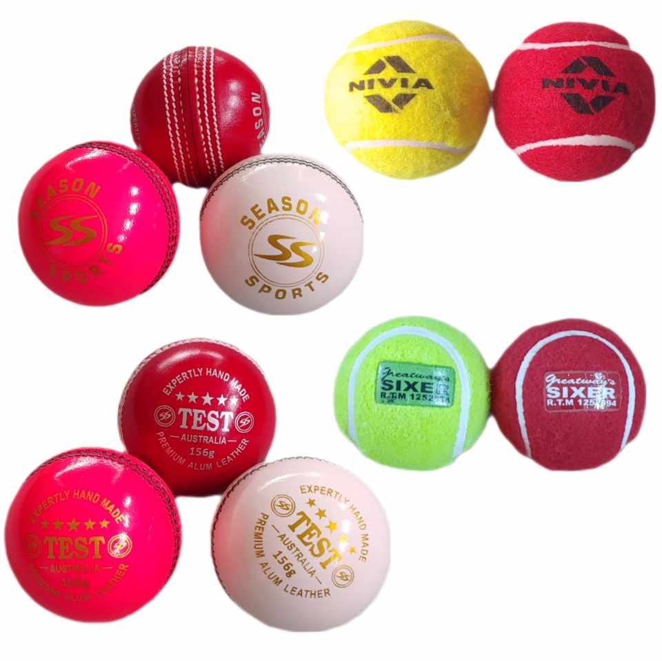 Buy Cricket Leather Balls | White, Red and Pink Leather Balls